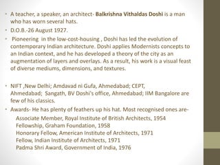 B.V. DOSHI | PPTX