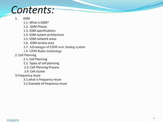 GSM, Cell Planning & Frequency Reuse | PPTX