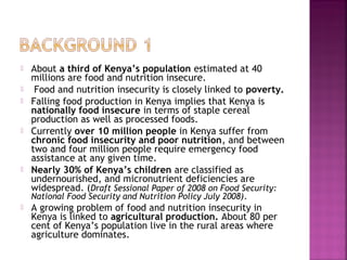 KENYA’S FOOD SECURITY, CAUSES AND STAKEHOLDERS IN FOOD SECURITY | PPT