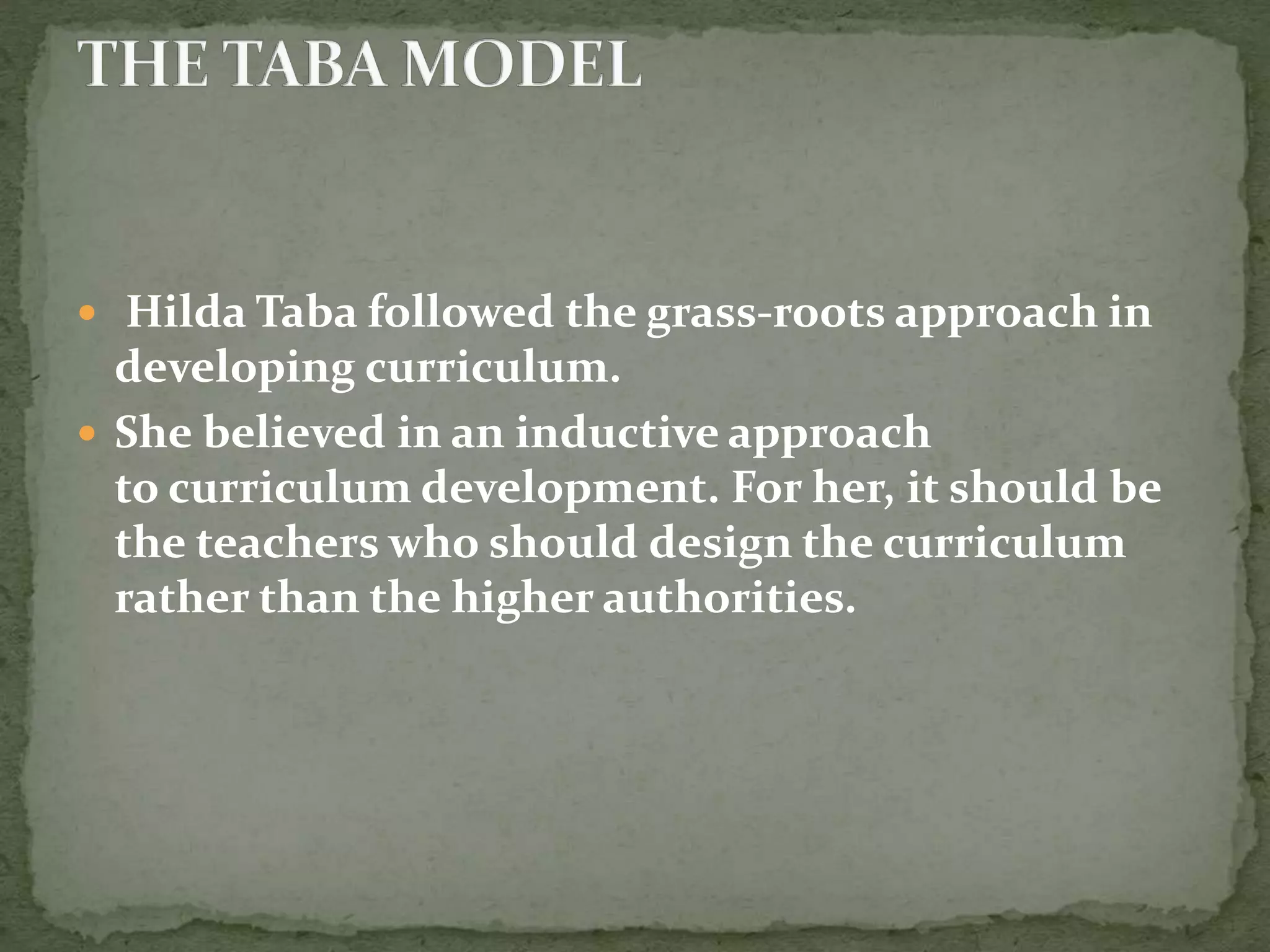 Taba model of curriculum | PPTX