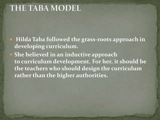 Taba model of curriculum | PPTX