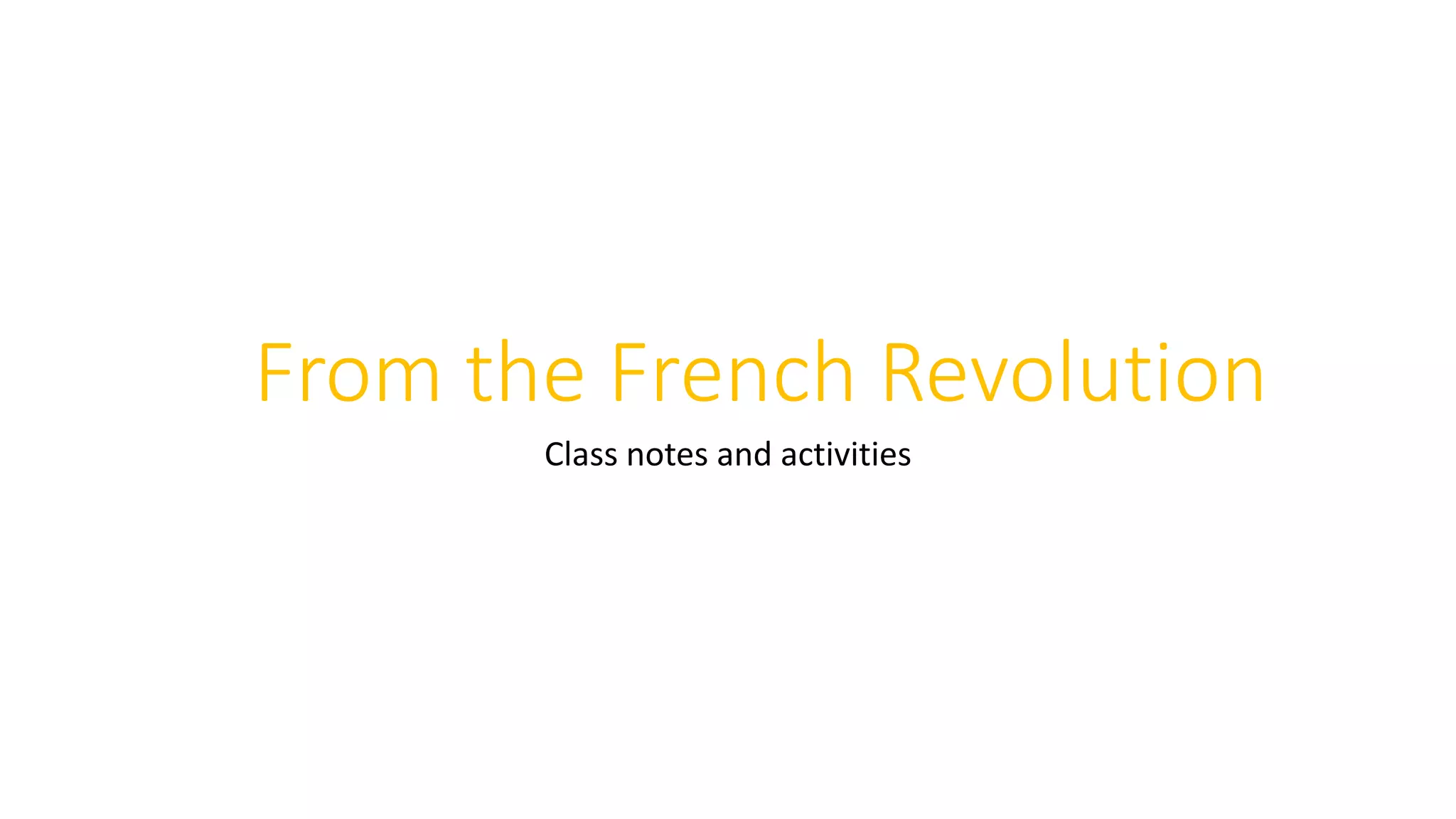 The French Revolution Grade 10. | PPTX