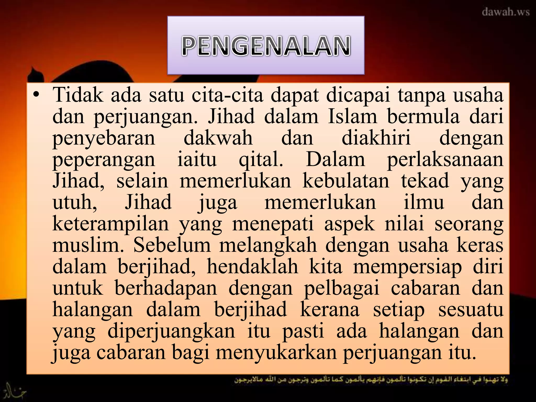 Cabaran dan Halangan Jihad | PPTX