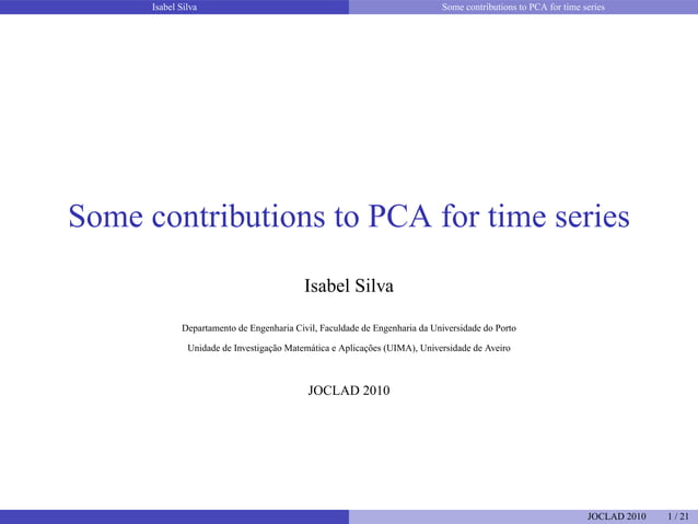 Some contributions to PCA for time series | PPT