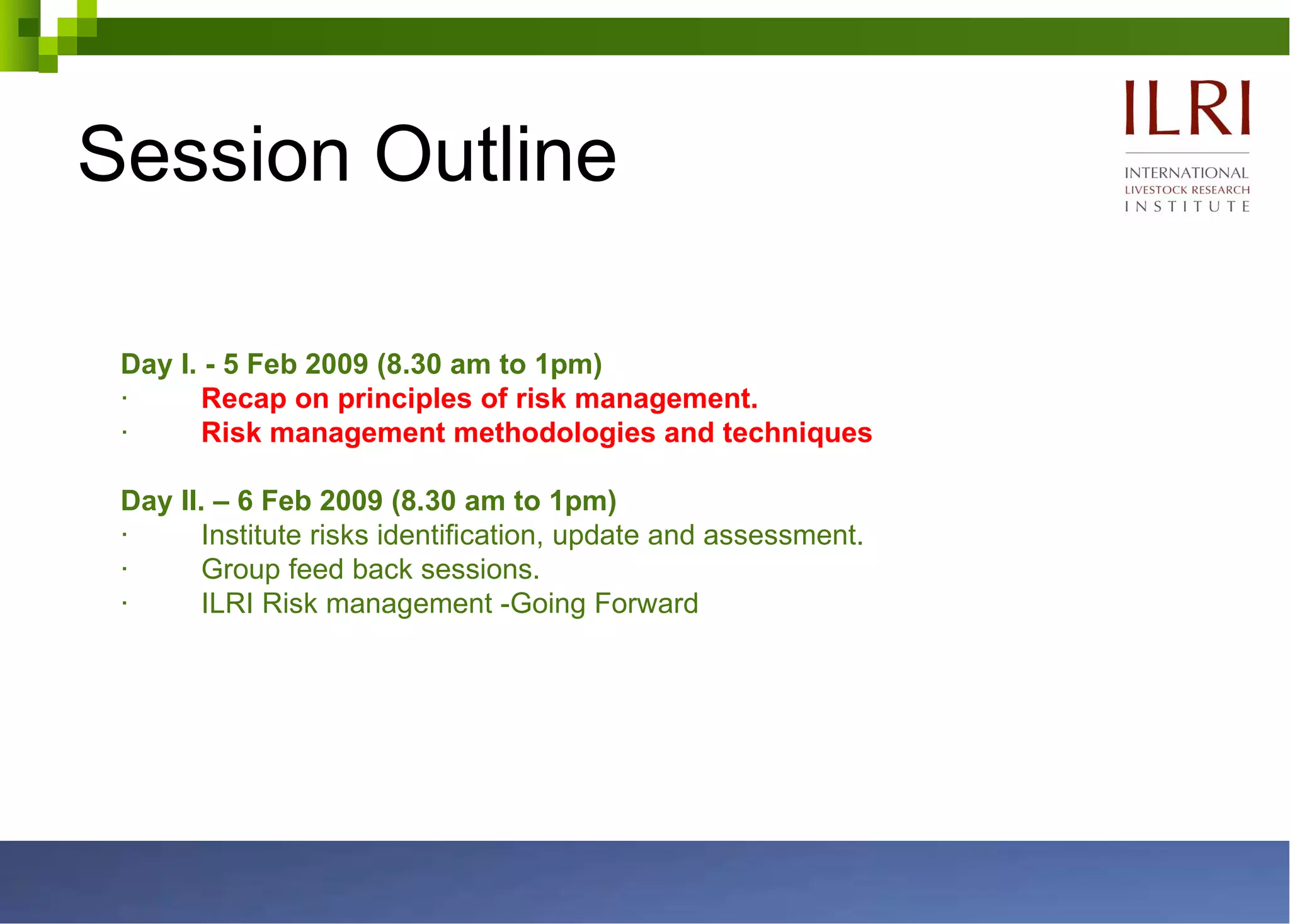 Risk management: Principles, methodologies and techniques | PPT