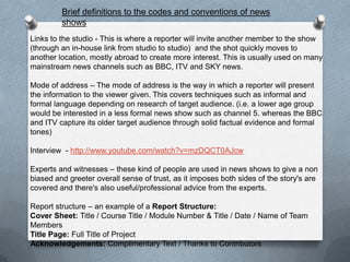 conventions of a news show | PPTX