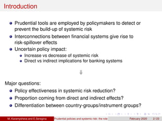 Prudential policies and systemic risk: the role of interconnections ...