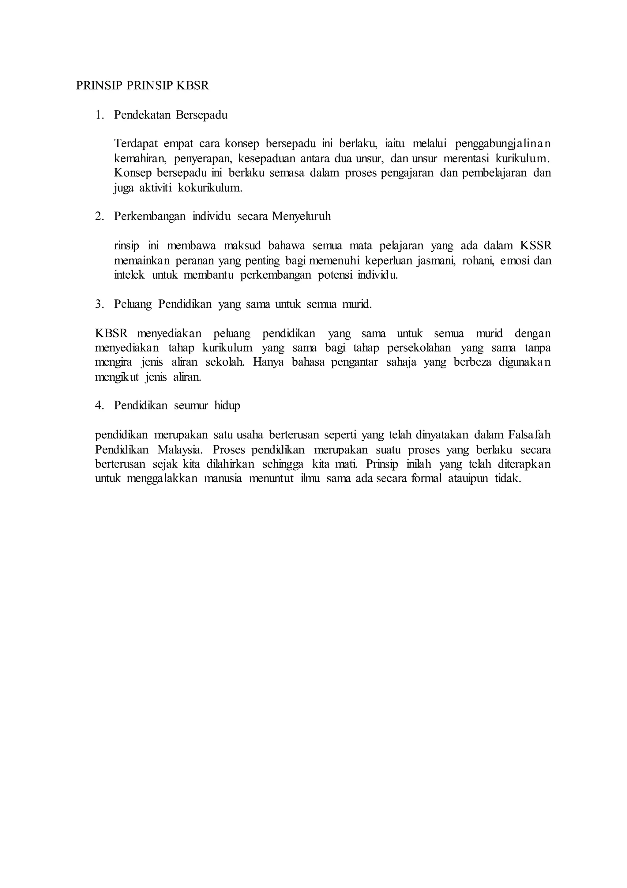 PRINSIP - PRINSIP KBSR | DOCX