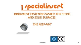 Presentation keep nut specialinsert - 2018 linkedin | PPTX