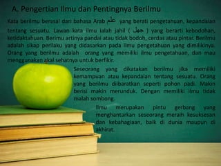 Presentation berilmu tugas akidah akhlak | PPTX