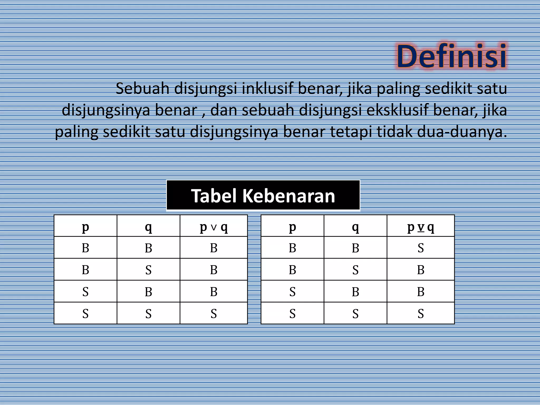 operasi negasi, konjungsi, dan disjungsi | PPTX