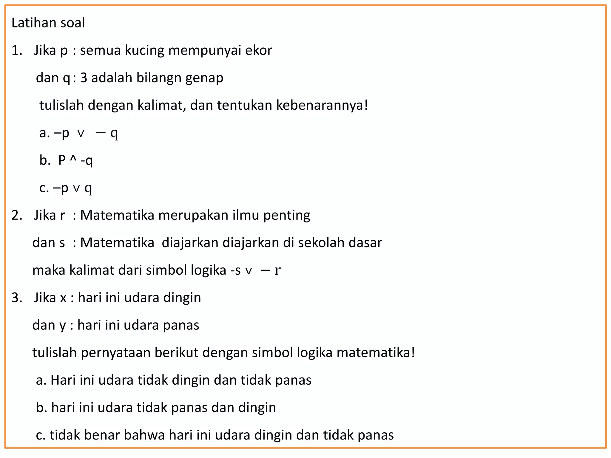 operasi negasi, konjungsi, dan disjungsi | PPTX