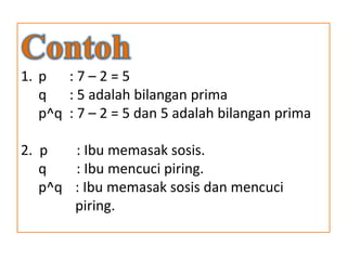 operasi negasi, konjungsi, dan disjungsi | PPTX