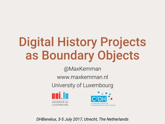 Digital History Projects as Boundary Objects | PPT