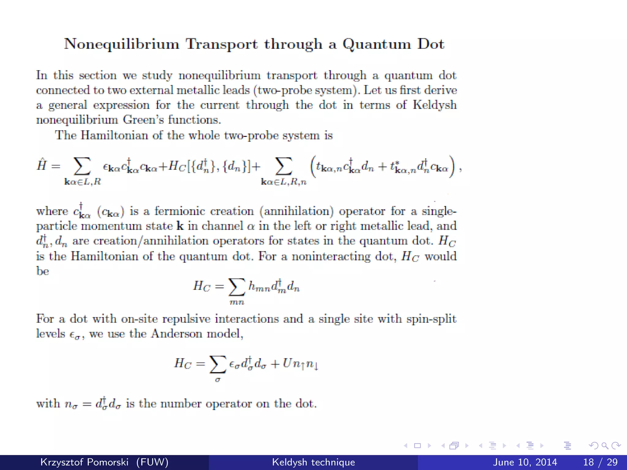 Introduction to Keldysh technique | PDF