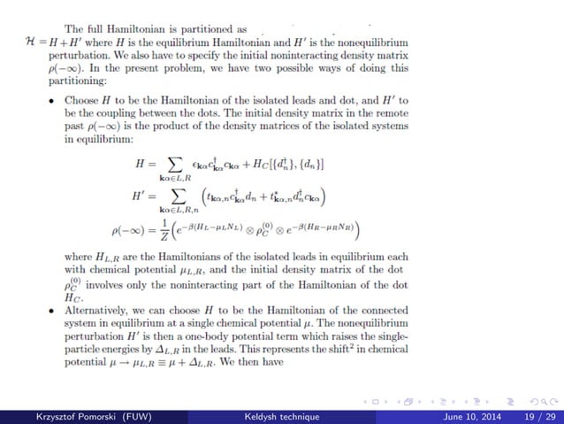 Introduction to Keldysh technique | PDF | Physics | Science