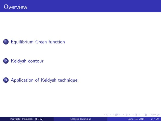 Introduction to Keldysh technique | PDF | Physics | Science