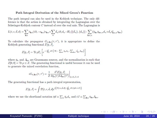 Introduction to Keldysh technique | PDF | Physics | Science