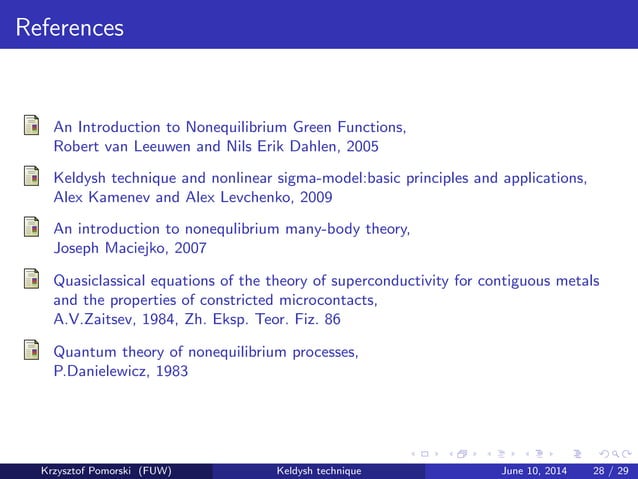 Introduction to Keldysh technique | PDF | Physics | Science