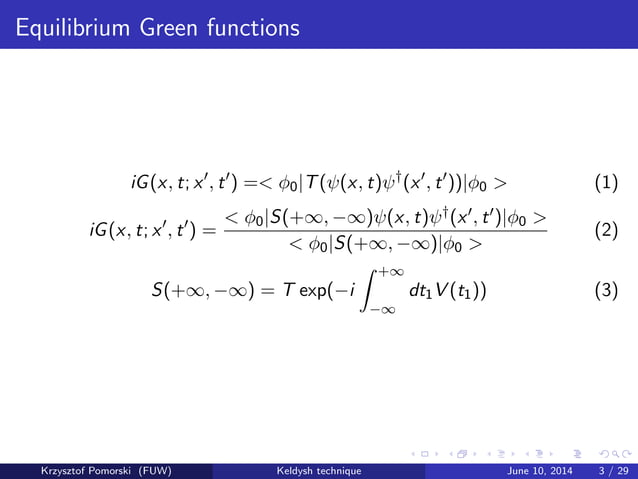 Introduction to Keldysh technique | PDF | Physics | Science