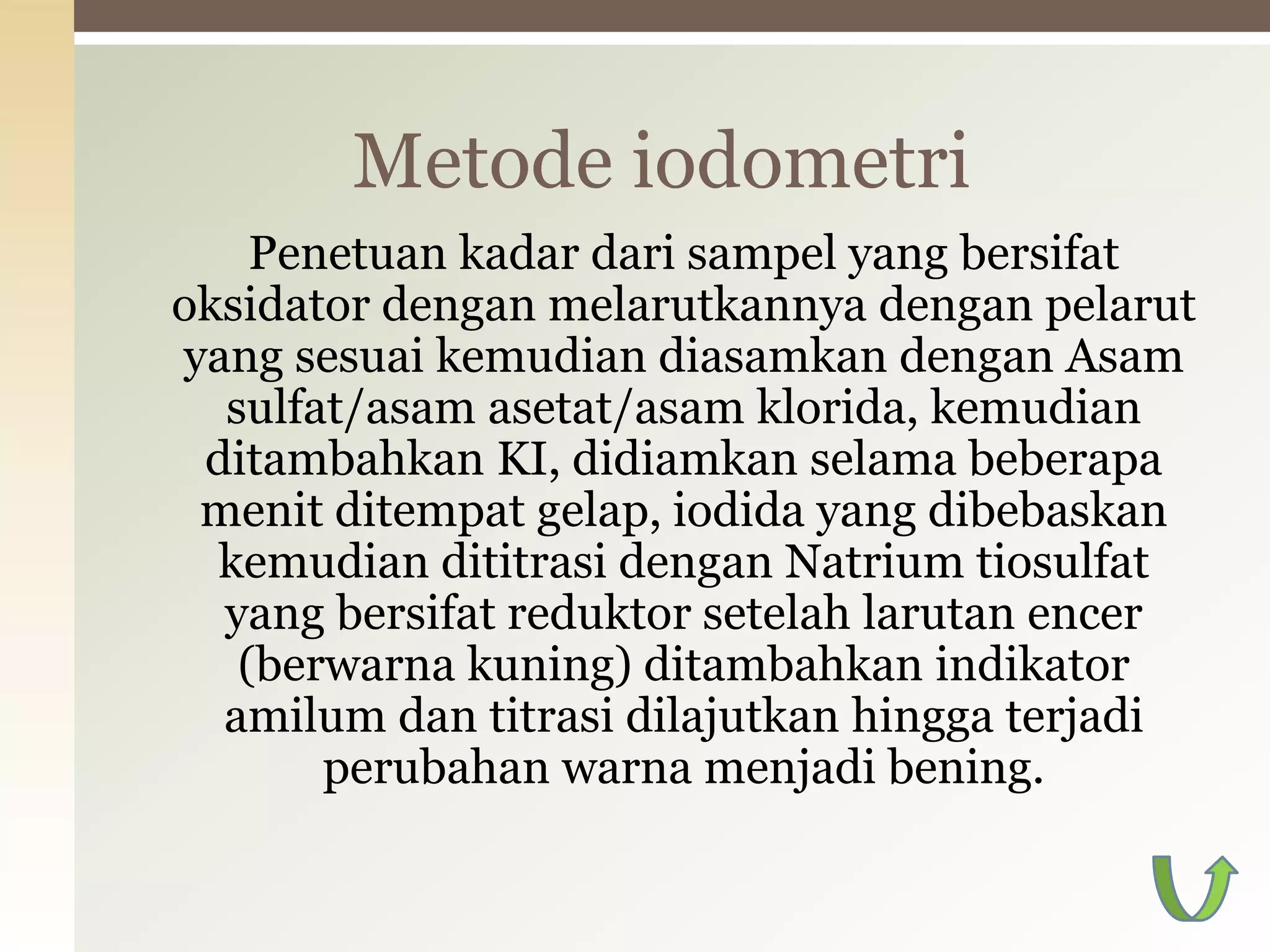 Iodometri dan iodimetri | PPTX