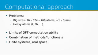 A DFT & TDDFT Study of Hybrid Halide Perovskite Quantum Dots | PDF