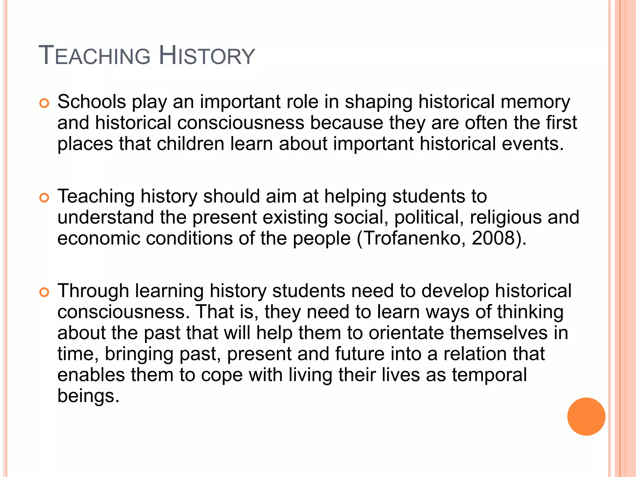 The importance of Historical Conscience for a creative return to the ...