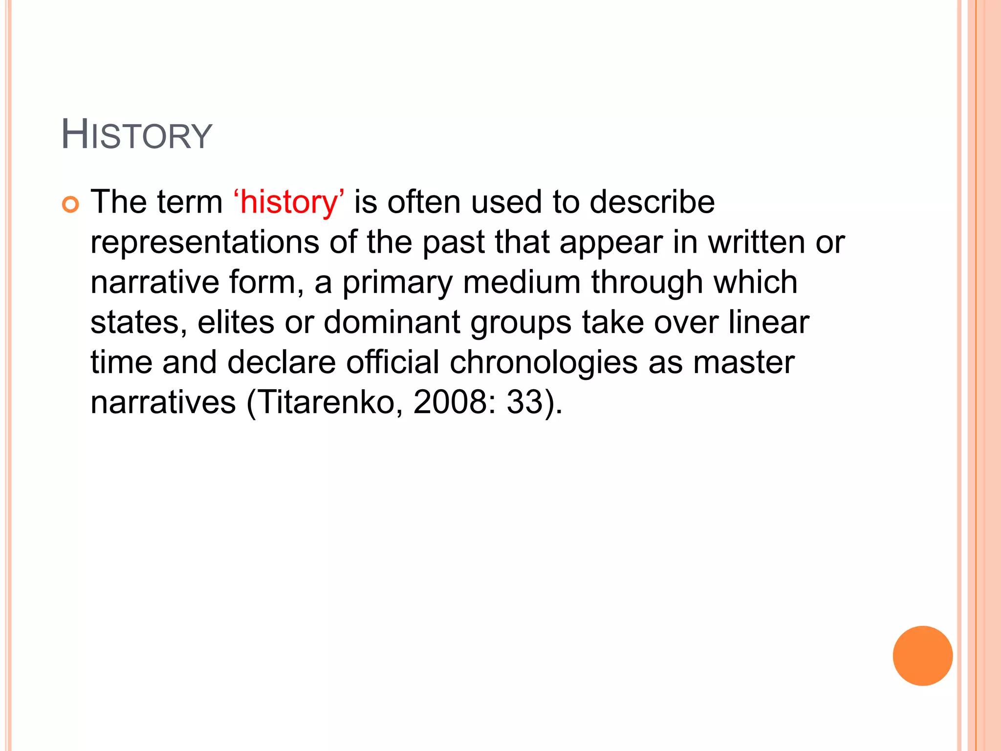 The importance of Historical Conscience for a creative return to the ...