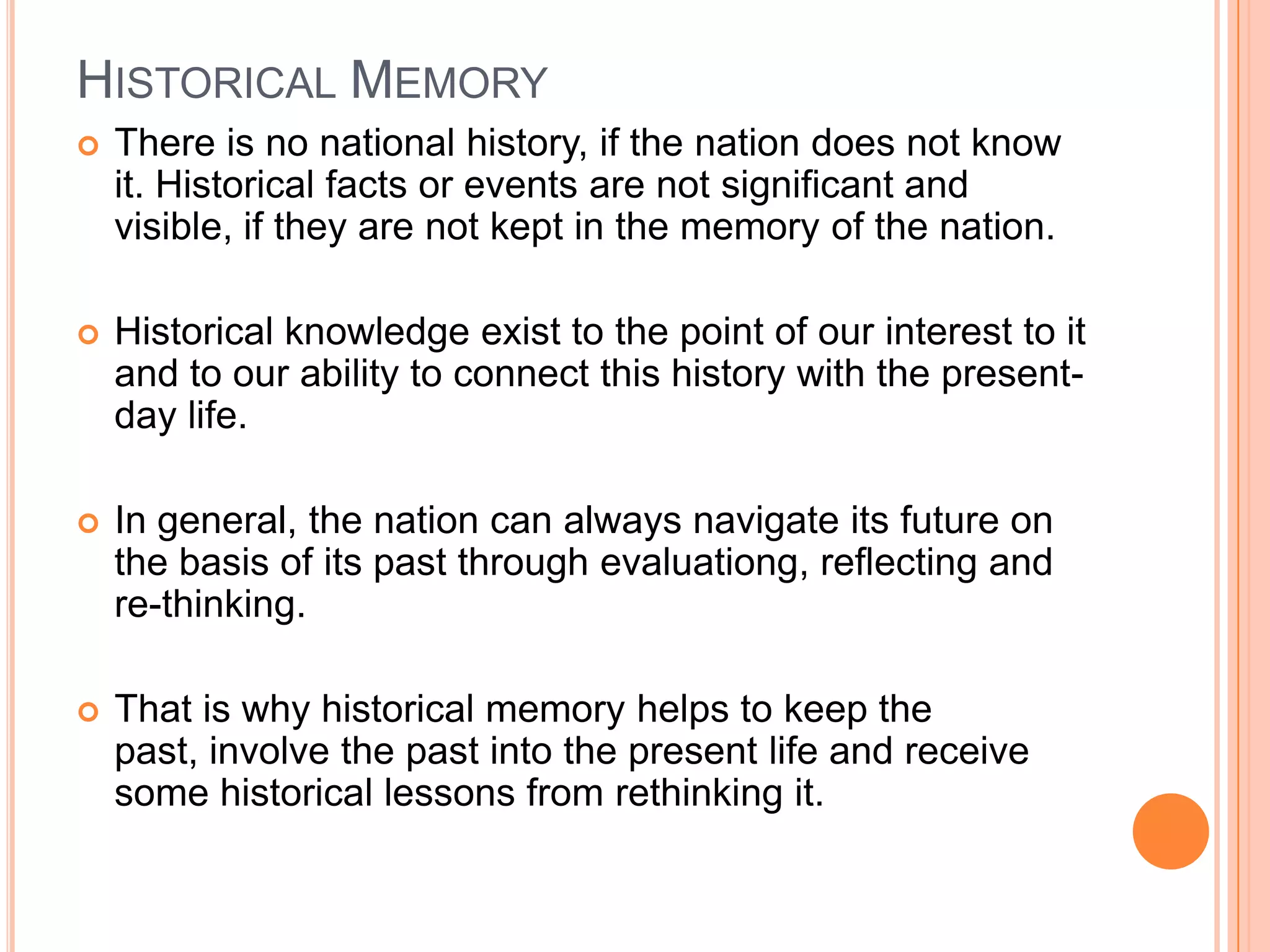 The importance of Historical Conscience for a creative return to the ...