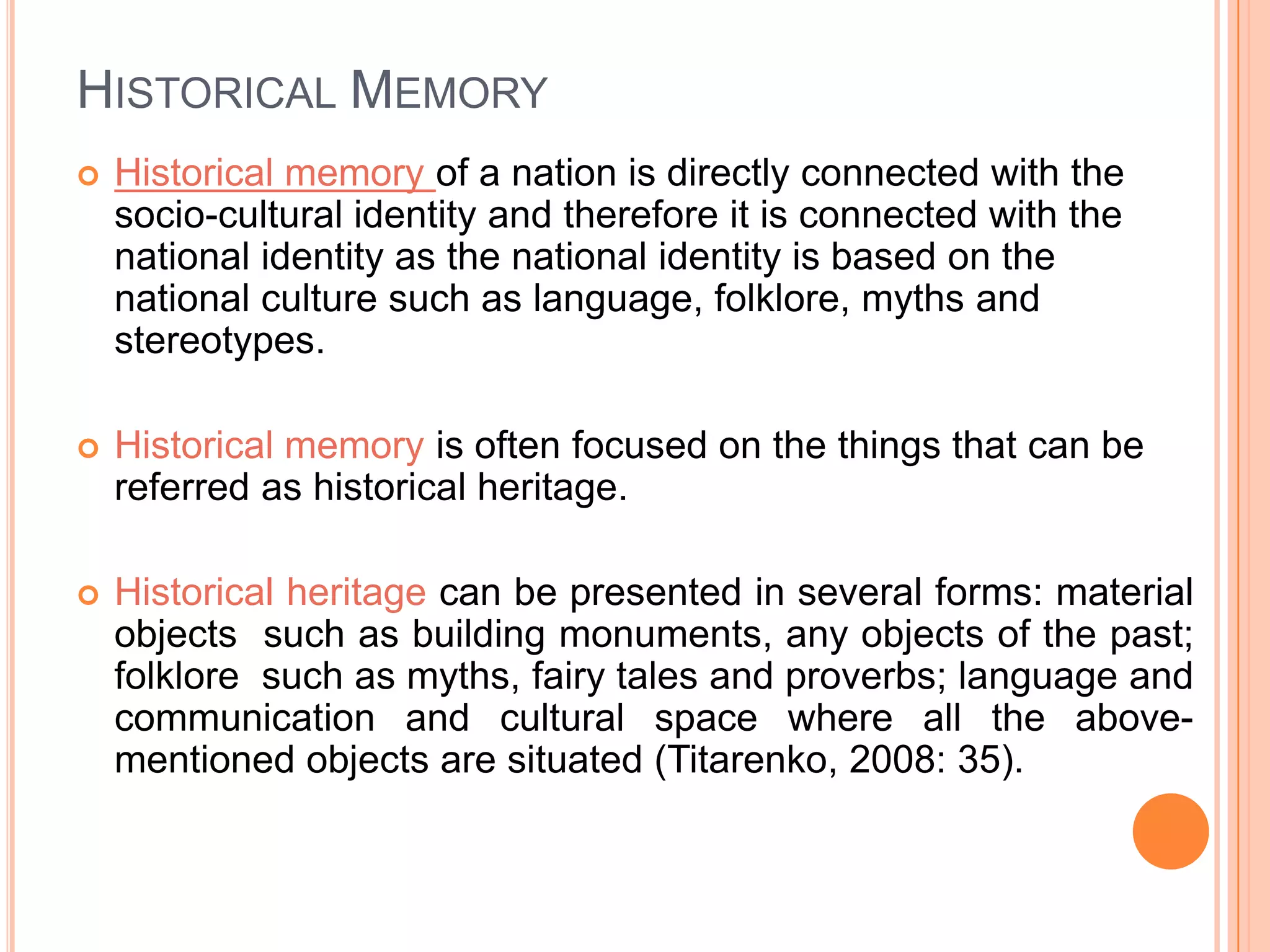 The importance of Historical Conscience for a creative return to the ...