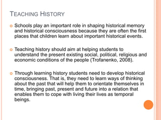 The importance of Historical Conscience for a creative return to the ...