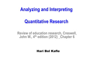 Analysing/Interpreting Quantitative Research | PPTX