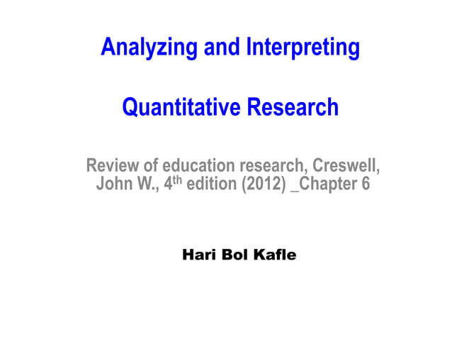 Analysing/Interpreting Quantitative Research | PPTX