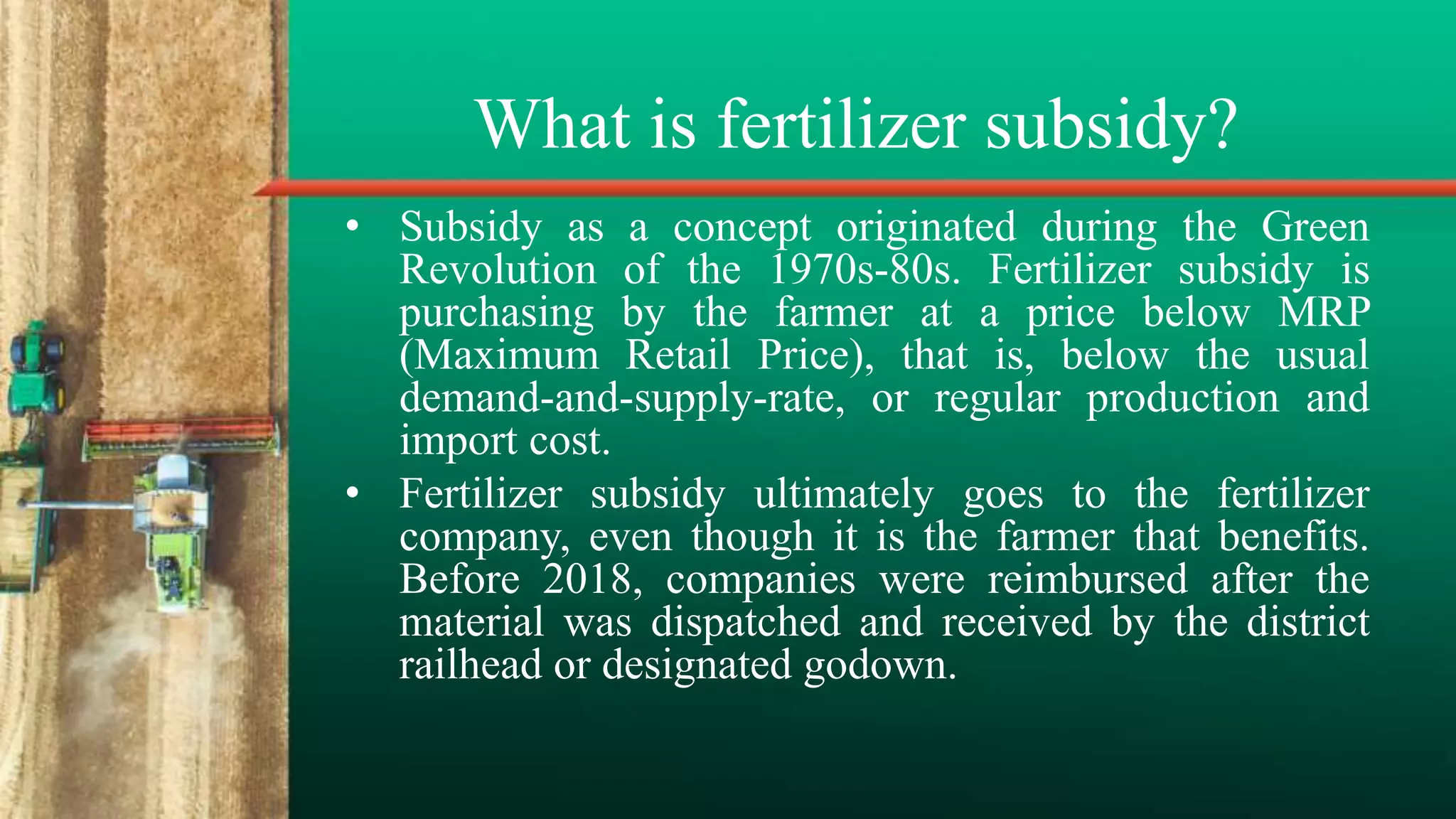 Fertilizer Subsidies.pptx | Agriculture | Industries