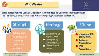 Nassa Taipei Denims-Central Laboratory,Nassa Group. | PDF
