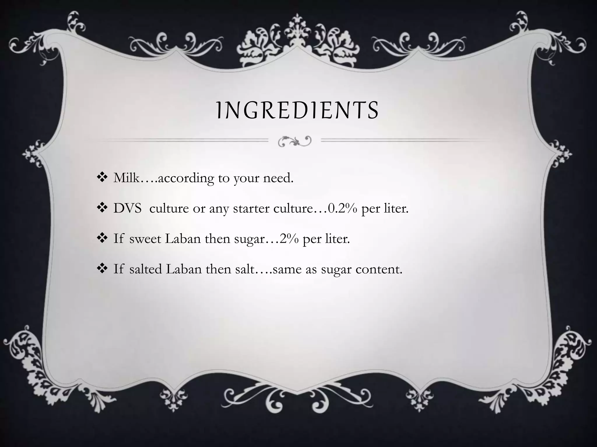 Laban Fermented Dairy Product | PPTX