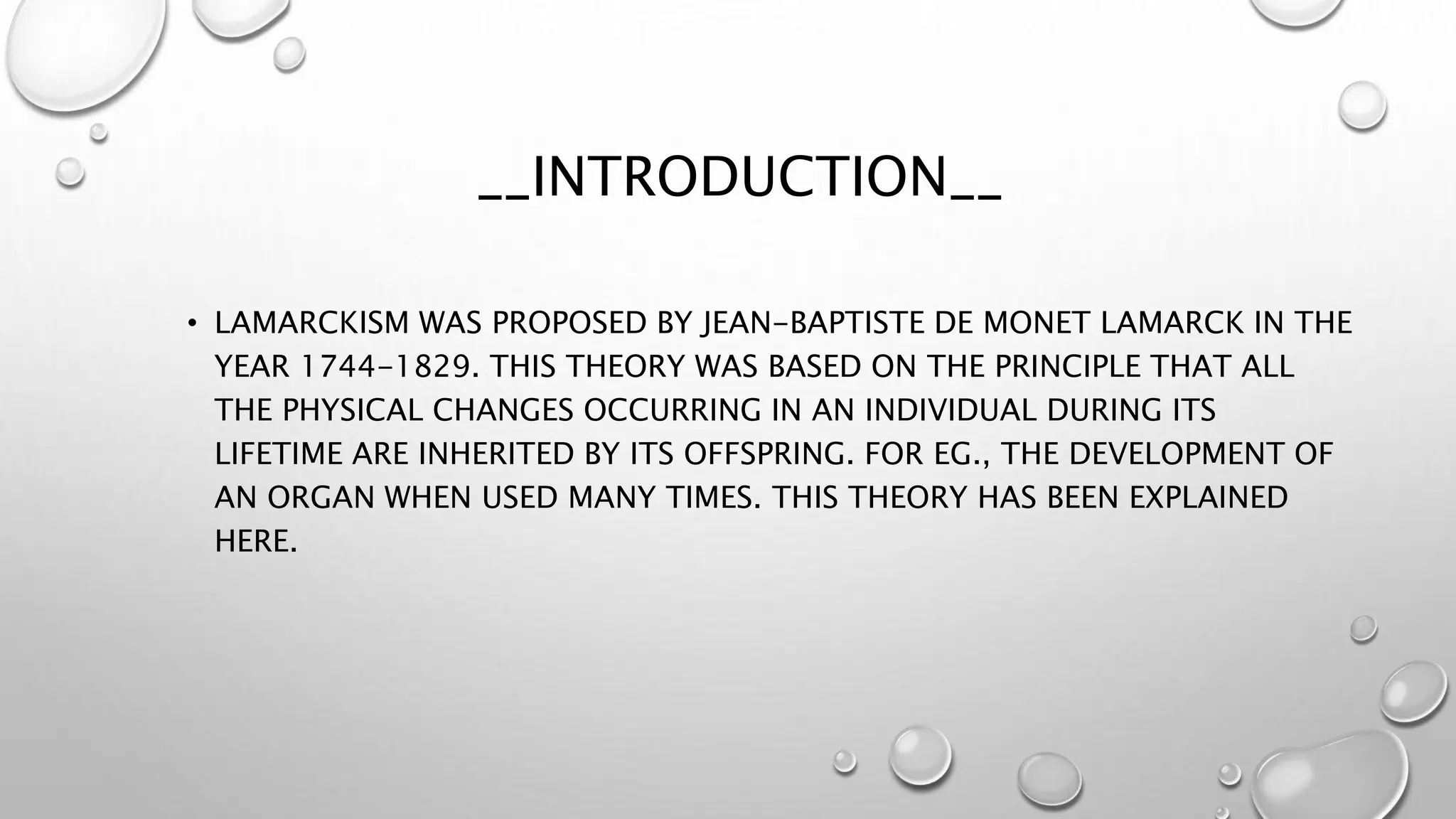 Presentation lamarckism evolution ecology | PPTX