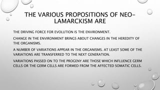 Presentation lamarckism evolution ecology | PPTX