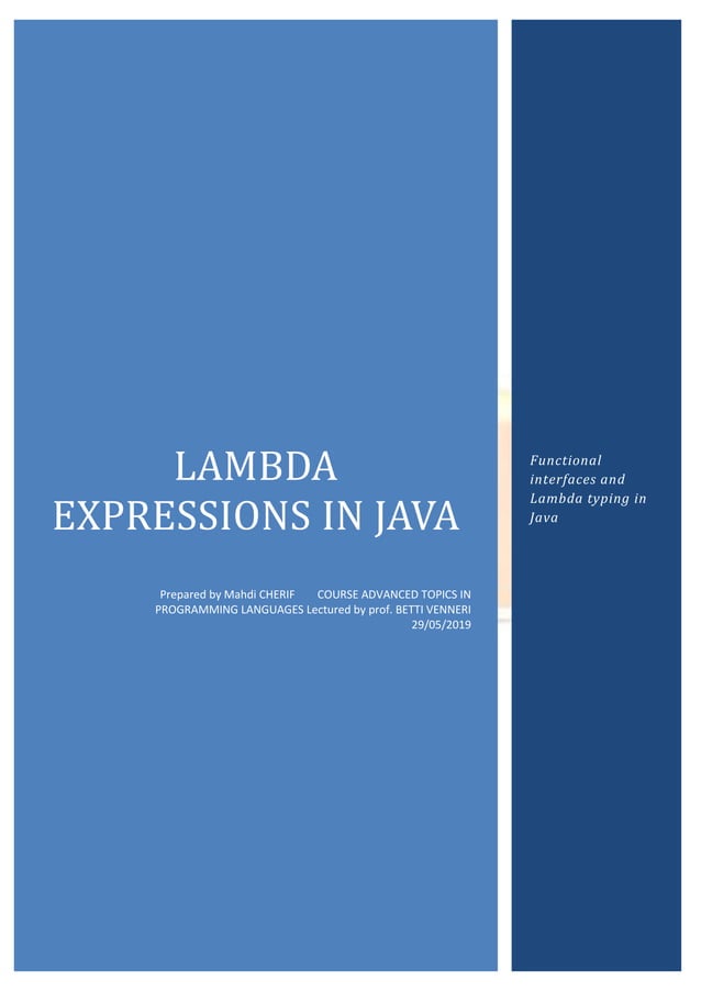 Presentation Lambda Calculus In Java Pdf