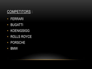 SWOT ANALYSIS on LAMBORGHINI | PPTX