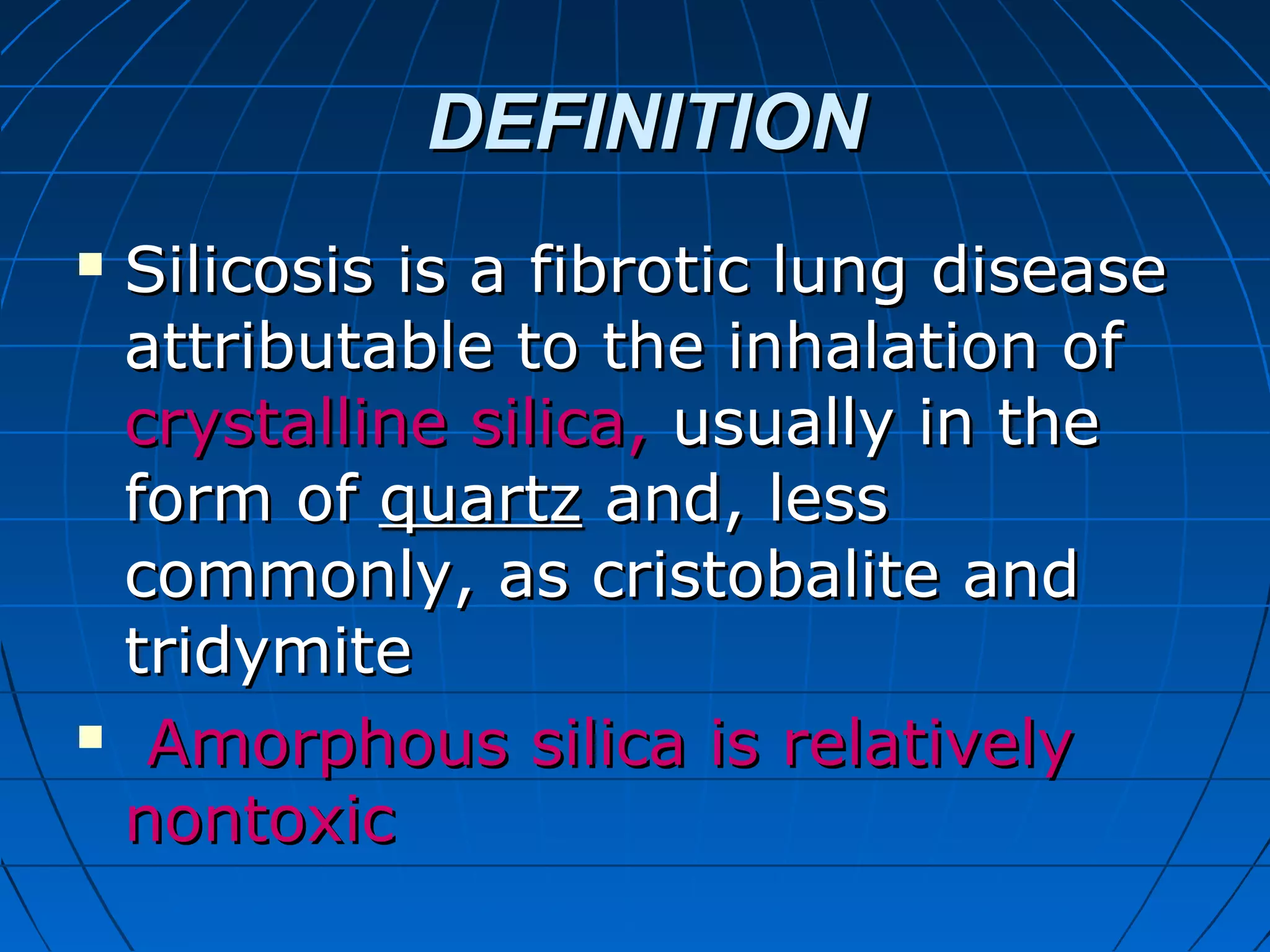 Pneumoconiosis (silicosis) | PPT
