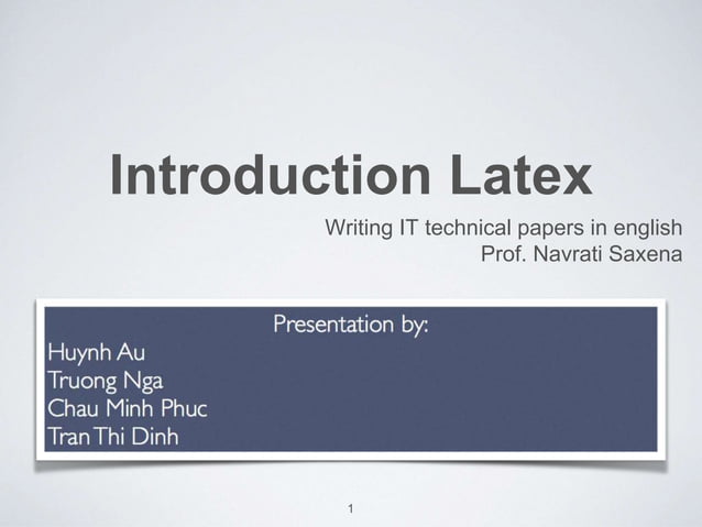 Introduction Latex | PPT