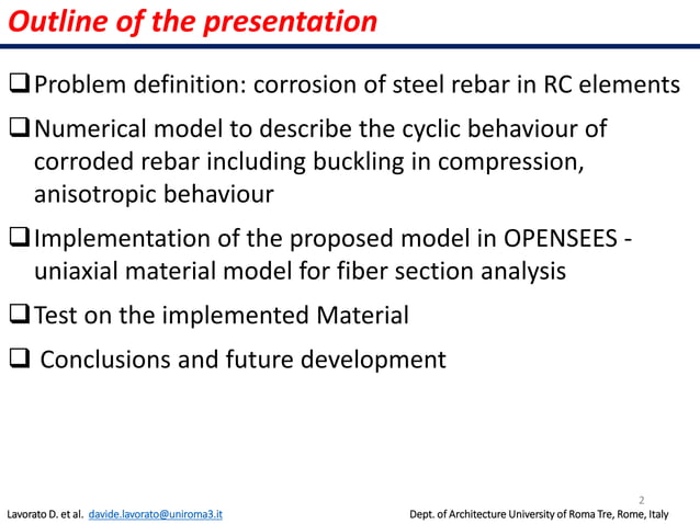 An OpenSees material model for the cyclic behaviour of corroded steel bar in RC structures | PDF