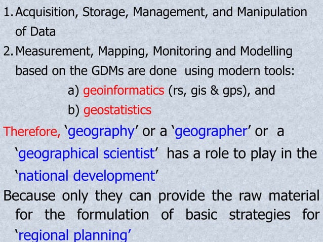 Application of Modern Geographical Tools & Techniques in Planning and ...