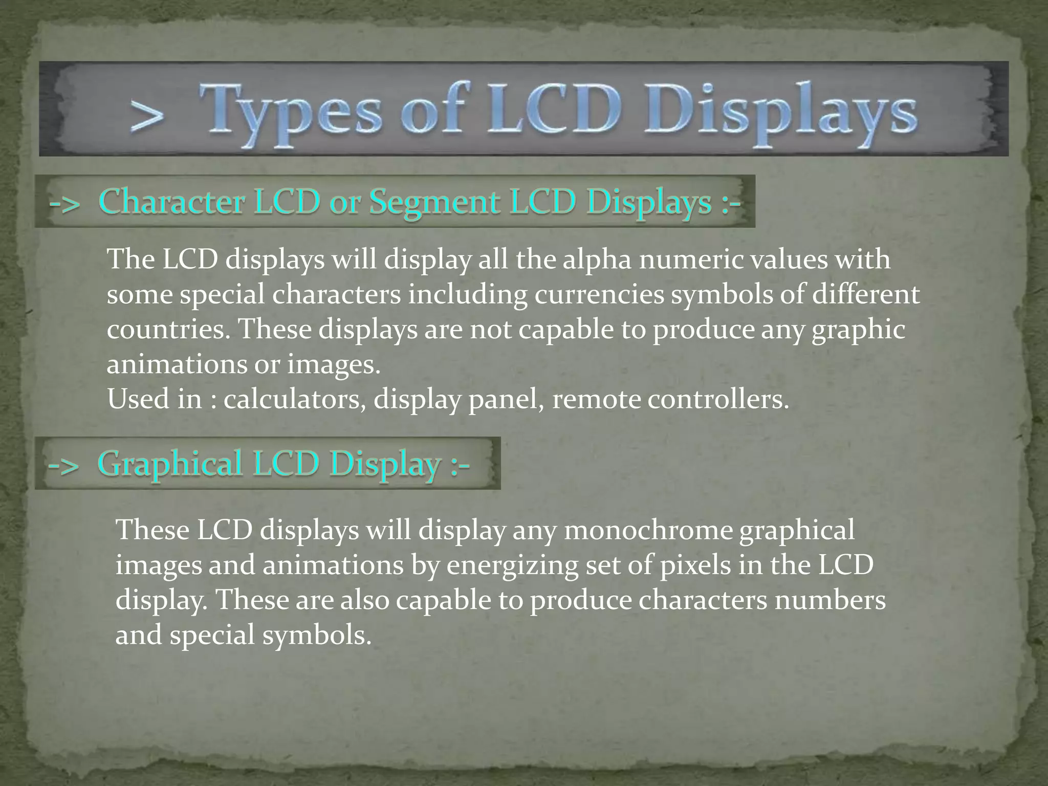 LCD LED PRESENTATION | PPTX