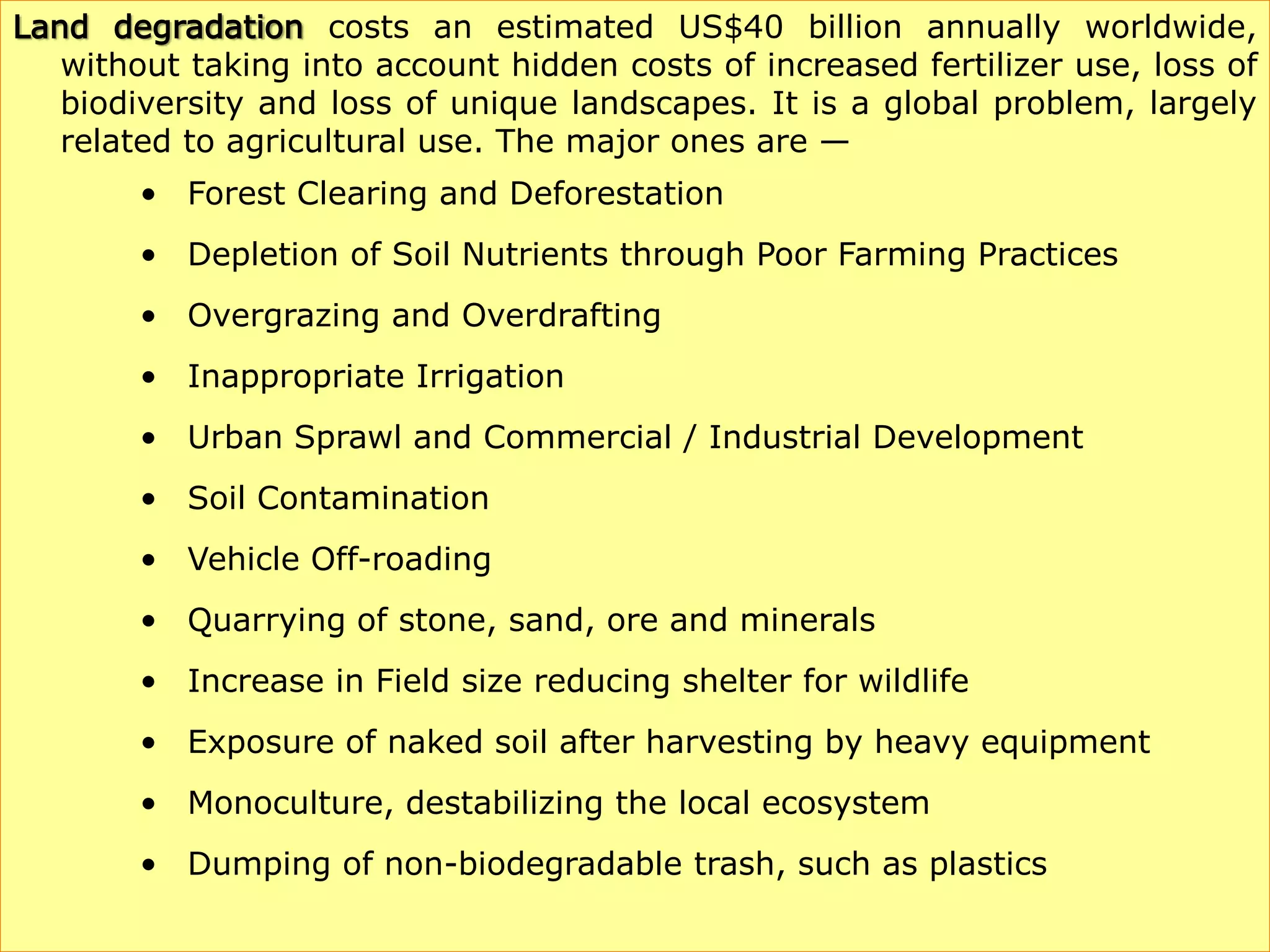 Land Degradation – nature and concerns | PPTX