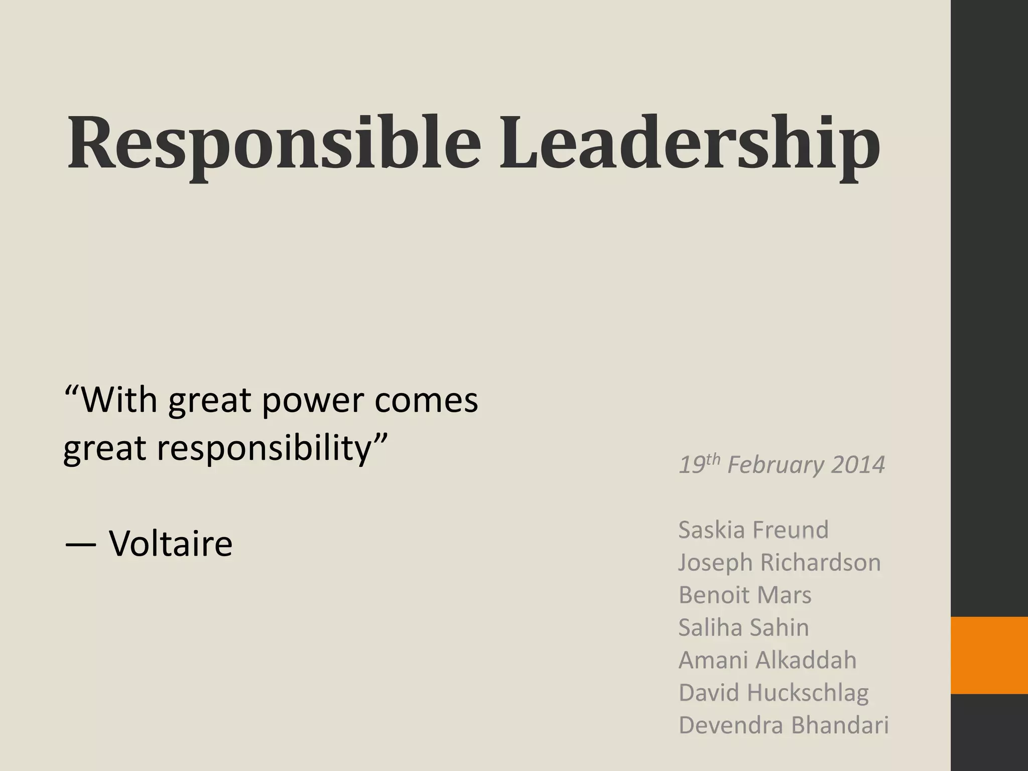 Responsible Leadership | PPTX