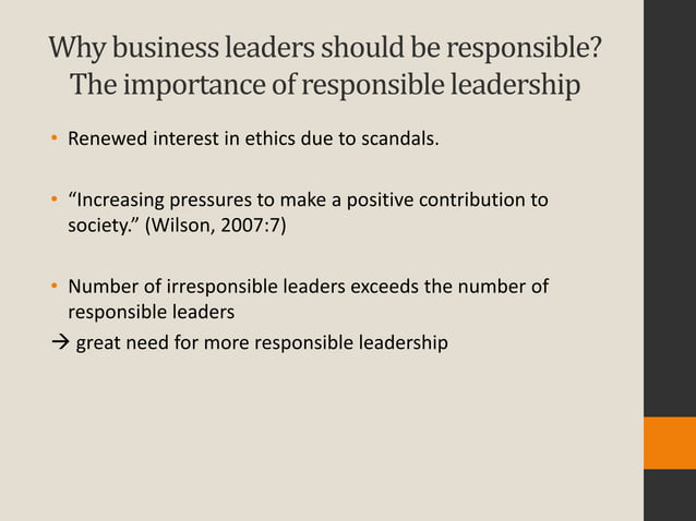Responsible Leadership | PPT