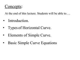Horizontal Curves المنحنيات الافقية | PDF