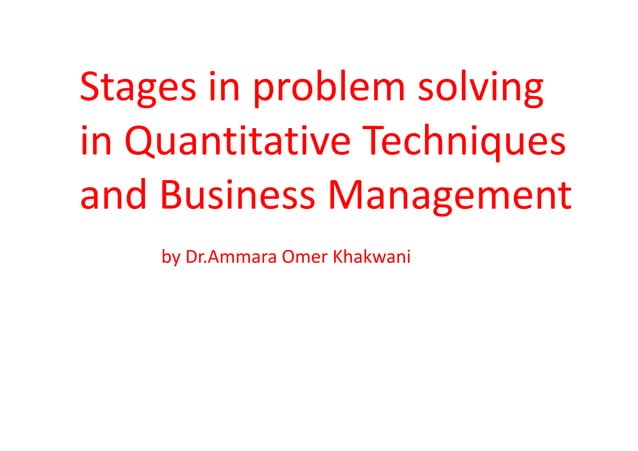 Presentation lecture 2nd quantitative techniques | PPT